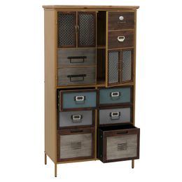 Apothekerkommode MCW-O80, Schrank Highboard Schubladen, Vintage Shabby-Look 136x73x35cm, blau Metalloptik