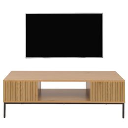 TV-Rack MCW-O39, TV-Board Fernsehtisch Lowboard TV-Schrank Ablage, Melamin MDF 39x120x60cm ~ natur