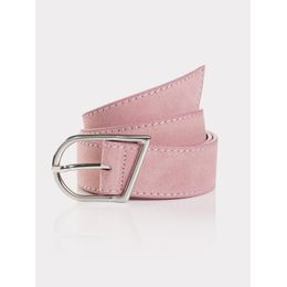 Tom Tailor Damen Lederg&uuml;rtel, rosa, Gr. 100, unifarben, Leder, G&uuml;rtel, mit eleganter Ziernaht