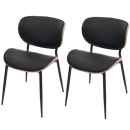 2er-Set Esszimmerstuhl MCW-O45, Stuhl, Bugholz Kunstleder 280g/m&sup2; &Ouml;ko-Tex MVG ~ natur, schwarz