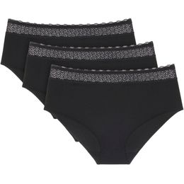 Triumph Damen Slip "Feel of Modal Midi 3P", Gr. XS, schwarz, Single Jersey, Obermaterial: 87% Modal, 13% Elasthan, unifarben, Unterhosen, sehr weich,