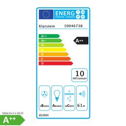 Klarstein Victoria Kopffrei-Dunstabzugshaube 90 cm 336 m&sup3;/h Bel&uuml;ftung