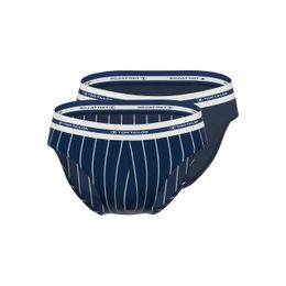 Tom Tailor Herren Minislip, Gr. 7, blau, Single Jersey, Obermaterial: 95% Baumwolle, 5% Elasthan, gestreift, Unterhosen, bequem, eng, atmungsaktiv,