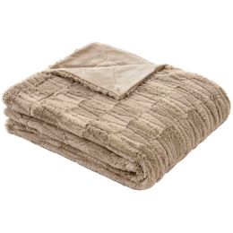 Wohndecke Bugatti, B:150cm L:200cm, beige, Polyester, Wohndecken, "Bugatti Wohndecke Felloptik", besonders weich