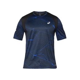 asics Funktionsshirt 'Road Lite Show' Herren Gr&ouml;&szlig;e XL navy / hellgrau / schwarz