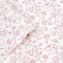 Laura Ashley Vliestapete "SHEPHERD'S PURSE", B/L: x 10m, Rollen: 1, rosa, Wohnzimmer, Tapeten, Design Tapeten