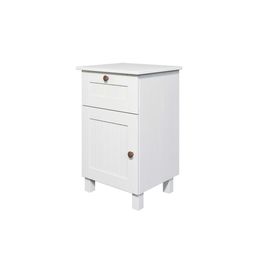 Nachtkommode OTTO HOME, B:42cm H:65cm T:38cm, wei&szlig;, Massivholz, Sideboards, "Juventus, Nako, Nachttisch", mit einer Schublade, aus massiver Kiefer,