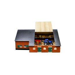 KIDS GLOBE KidsGlobe Viehstall mit Bauernhaus aus Holz, Ma&szlig;e 75x55x32cm, Ma&szlig;stab 1:32