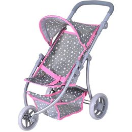 KNORRTOYS Kinder Puppenbuggy "Lio - Star Grey", grau, Kunststoff, Metall, Stoff, B:35,5cm H:63,5cm T:59cm, Puppenwagen