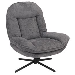 Relaxsessel MCW-P32, Fernsehsessel Nosagfederung Polstersessel, drehbar Metall Stoff/Textil Chenille (370 g/m&sup2;) ~ grau