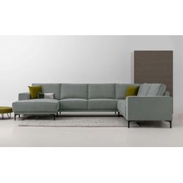 Wohnlandschaft OTTO HOME, B:342cm H:85cm T:260cm, grau, 100% Polyester, Sofas, "OLAND U-Form, XXL, B: 342 cm, Skandi-Design", U-Form, 342 cm,