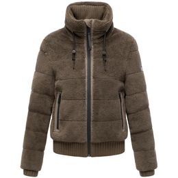 Navahoo Damen Pl&uuml;schjacke "Schneepuder 14"braun, Gr. XL, Pl&uuml;sch, Obermaterial: 100% Polyester; Innenfutter: 100% Polyester; Wattierung: 100%