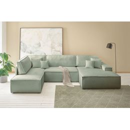 Wohnlandschaft OTTO HOME, B:329cm H:85cm T:195cm, gr&uuml;n, Bezugstoff aus 90% recyceltem Material ;Aqua Clean ;Gramatur 580g/ qm +/- 5%, Sofas, "FINNLEY