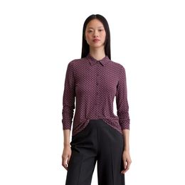 Marc O'Polo Blusenshirt MARC O'POLO "aus LENZING&trade; ECOVERO&trade;", Damen, Gr. M, dunkelrot, Obermaterial: 95% Viskose, 5% Elasthan, unifarben, skinny fit, Manschette, Shirts Blusenshirt