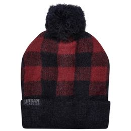 Urban Classics Damen Beanie "Urban Classics Unisex Pom Beanie"schwarz, rot, 68% Polyacryl, 30% Polyester, 2% Elasthan, M&uuml;tzen