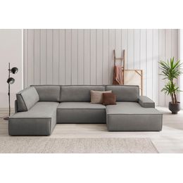 Wohnlandschaft Home Affaire, B:329cm H:85cm T:195cm, grau, 100% Polyester, Sofas, "SHERWOOD U-Form, 329 cm - OTTO. Verlässliche Qualität.",