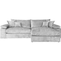 Ecksofa Home Affaire "Soft&Cosy XXL L-Form, B: 303 cm - OTTO. Verl&auml;ssliche Qualit&auml;t.", hellgrau, B:303cm T:187cm, 100% Polyester, Sofas, Ecksofa, Mega-Sofa, Cord oder Chenille-Struktur, mit Federkern & 4 Zierkissen, Topseller