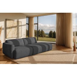 2-Sitzer Home Affaire, B:263cm H:72cm T:102cm, grau, 100% PES, Sofas, "Myrland Kompaktsofa", Breite 263 cm, Chenille, Easy Clean Stoff, mit Kaltschaum