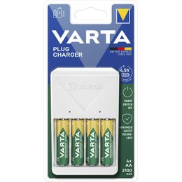 Varta Batterie-Ladeger&auml;t "Plug Charger", B:7,35cm H:11,6cm T:6,55cm, wei&szlig;, Ladeger&auml;te