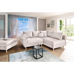 Ecksofa Home Affaire, B:223cm H:47cm T:184cm, beige, Luxus-Microfaser (100% Polyester);Struktur fein (100% Polyester);Microfaser PRIMABELLE (100%