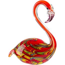 Tierfigur, B:14cm H:17cm T:7,5cm, bunt, CASABLANCA BY GILDE, Glas, Dekofiguren, "Figur Vogel Flamingo mehrfarbig H. 17 cm"