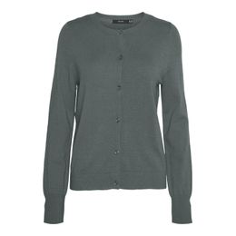 Véro Moda VERO MODA Damen Strickjacke "VMBREEZE LS O-NECK CARDIGAN GA BOO", grün, Gr. XS, unifarben, Strick, Obermaterial: 52% Viskose, 28% Polyester, 20%