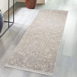 Teppich Carpet City, B:80cm H:11mm L:300cm, beige, Obermaterial: 100% Polyester, Wohnzimmer, Teppiche, "CLASICO 9150", L&auml;ufer, Kurzflor,