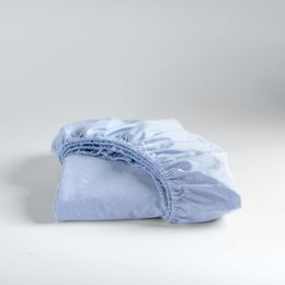 Spannbettlaken Cinderella, B:160cm L:200cm, blau, Satin, Obermaterial: 100% Baumwolle, Bettlaken, "Cinderella Sundays Satin, f&uuml;r Matratzen bis 25 cm