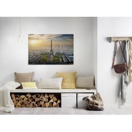 A.S. Cr&eacute;ation Leinwandbild A.S. CR&Eacute;ATION, B:90cm H:60cm, bunt, Holz, Stahl, Wohnzimmer, Bilder, "Eiffel Tower", Paris Keilrahmen Bild Eiffelturm Leinwand-Bild