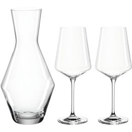 Leonardo Gläser-Set "PUCCINI", 28cm, 3 Stk., transparent, Trinkgefäße, (1 Karaffe, 2 Weingläser), 3-teilig