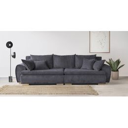 Big-Sofa Home Affaire, B:275cm T:108cm, grau, 100% Polyester, Sofas, "Katja, B: 275 cm - OTTO. Verlässliche Qualität.", Mega-Sofa mit 4 Zierkissen