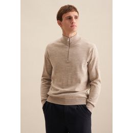 Seidensticker Jungen Stehkragenpullover "Schwarze Rose", beige, Gr. L, unifarben, 100% Wolle, Pullover, Quarter Zip Uni