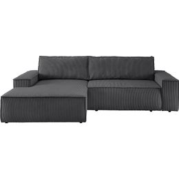 Ecksofa OTTO HOME, B:267cm H:85cm T:167cm, grau, 100% Polyester, Wohnzimmer, Sofas, "SHERWOOD Cord L-Form, 267 cm - OTTO. Verl&auml;ssliche Qualit&auml;t.",