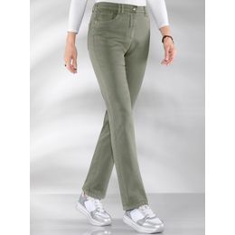 Classic Basics Damen Bequeme Jeans, gr&uuml;n, Gr. 40, unifarben, 98% Baumwolle, 2% Elasthan, Jeans