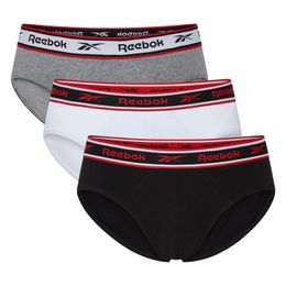 Reebok Herren Slip "CHASE", Gr. L, schwarz-wei&szlig;, Single Jersey, Obermaterial: 95% Baumwolle, 5% Elasthan, bedruckt, mehrfarbig, Unterhosen, basic,