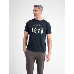 T-Shirt Lerros "Lerros Unifarbenes T-Shirt mit Print", Herren, Gr. XL, classic navy, 100% Baumwolle, Rundhals, Shirts T-Shirt