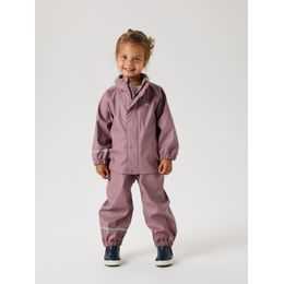 name it Jungen Regenmantel "NKNDRY10 f&uuml;r M&auml;dchen mit Regenjacke und Hose im Set", rosa, Gr. 158, unifarben, Web, Obermaterial: 100% Polyester,