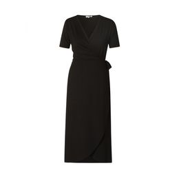 Damen Wickelkleid "Abbie", schwarz, Gr. 50, Base Level Curvy, unifarben, Jersey, Obermaterial: 94% Viskose, 6% Elasthan, Kleider, Weich flie&szlig;ende