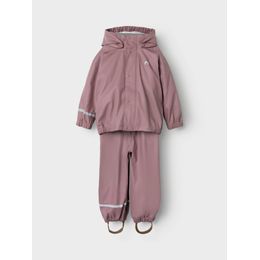 name it Jungen Regenmantel "NKNDRY10 Regenjacke und Hose im Set", rosa, Gr. 158, unifarben, Web, Obermaterial: 100% Polyester, M&auml;ntel, Keine Latzhose