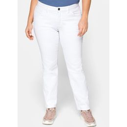 sheego Damen Stretch-Jeans, wei&szlig;, Gr. 50, unifarben, 98% Baumwolle, 2% Elasthan, Jeans