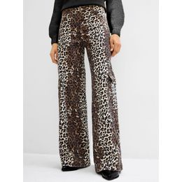 Inspirationen Damen Bequeme Jeansschoko, schwarz, bedruckt, Gr. 23, gemustert, 97% Baumwolle, 3% Elasthan, Jeans