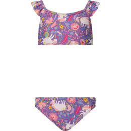 ZIGZAG Damen Balconette-Bikini "Carly", lila, Gr. 140, bedruckt, mehrfarbig, 80% Polyamid, 20% Elasthan, Bikini-Sets, mit stylischem R&uuml;schendetail