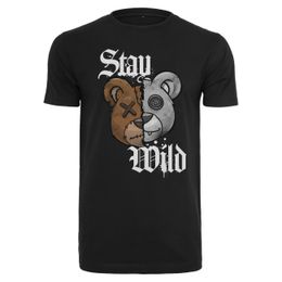 T-Shirt MisterTee "MisterTee Herren Stay Wild Tee", Damen, Gr. M, schwarz, 100% Baumwolle, unifarben, normal, Rundhals, Shirts T-Shirt