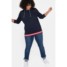 sheego Damen Bequeme Jeans, blau, Gr. 58, unifarben, 37% Viskose, 34% Baumwolle, 27% Polyester, 2% Elasthan, Jeans