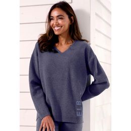 ELBSAND Damen Sweater, blau meliert, Gr&ouml;&szlig;e 32/34
