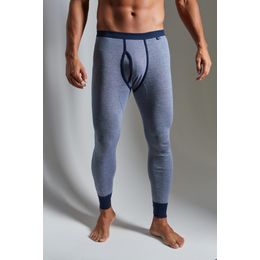 Herren Lange Unterhose, CLIPPER EXCLUSIVE, Gr. 5, blau, Single Jersey, Obermaterial: 100% Baumwolle, meliert, Unterhosen, modische Optik: Jeans