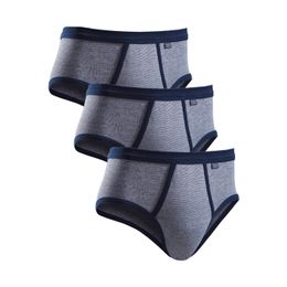 Herren Slip, CLIPPER EXCLUSIVE, Gr. 4, blau, Single Jersey, Obermaterial: 100% Baumwolle, unifarben, Unterhosen, modische Optik: Jeans meliert, tolle