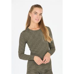 Endurance Damen Langarmshirt "Crina", gr&uuml;n, Gr. L, meliert, unifarben, 68% Polyester, 22% Nylon, 10% Elasthan, Shirts, mit atmungsaktivem Material