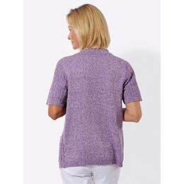Classic Basics Damen Ajourstrickjackelila, ecru, meliert, Gr. 40, meliert, unifarben, 53% Polyacryl, 47% Baumwolle, Strickjacken