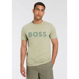 BOSS Orange Jungen T-Shirt "Thinking", grün, Gr. M, Jersey, Obermaterial: 100% Baumwolle, Shirts, mit Logodruck